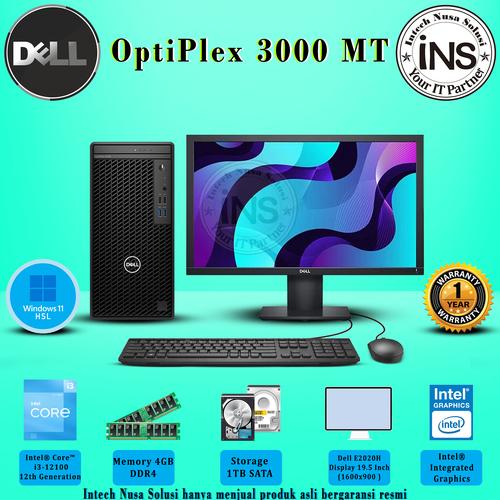 Jual PC DELL OptiPlex 3000 MT i3-12100 4GB 1TB SATA/256GB SSD/512GB SSD ...