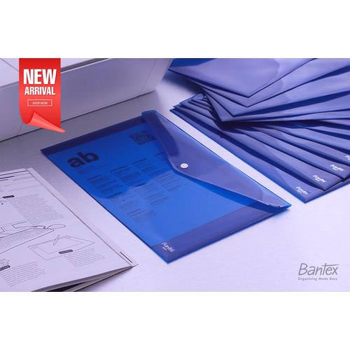 Promo 12 Pcs Map Kancing Plastik Bantex Folio F4 Landscape 3221 01 Blue ...