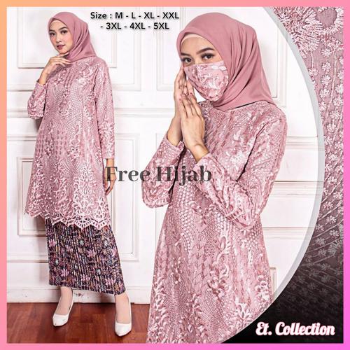 Jual Kebaya Tunik Tile - Setelan Kebaya Modern - Dress Pesta - Purple ...