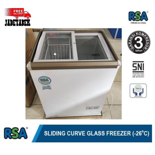 Jual RSA Chest Freezer 100 Ltr Flat Sliding Glass Pintu Sliding Kaca XS ...