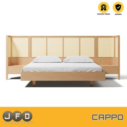 Jual Dipan Rotan Kayu Jati Minimalis Cappo Aesthetic Bed Frame ...