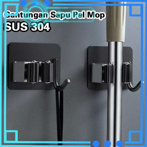 Jual Gantungan Sapu dan Pel Mop Hanger Bathroom SUS 304 - Perak - Kota ...
