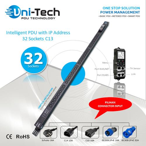 Jual Intelligent rPDU 32 Sockets C13 with IP Address, Input - IEC309 2P ...