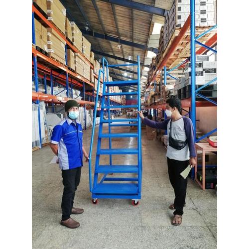 Jual Tangga Dorong . Rolling Ladders . Mobile Stairs . Tangga Gudang ...