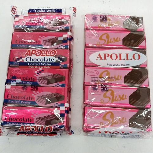 Jual APOLLO WAFER MILK CHOCOLATE / APOLO COATED WAFER 12 pcs x 12gr ...