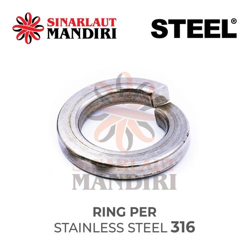 Jual Ring Ver Stainless Steel 316 / Ring Per SS / Spring Washer M6 (1/4 ...