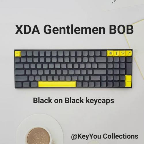 Jual XDA profile Black on Black Gentleman keycaps pbt not kbdfans - Kab ...