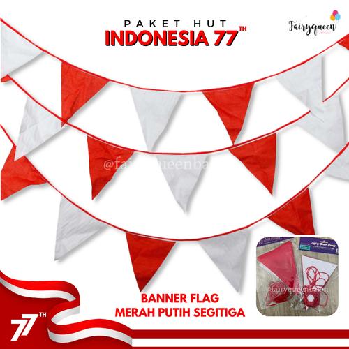 Jual Bendera Segitiga Karnaval Banner Flag Merah Putih Kain / Umbul ...