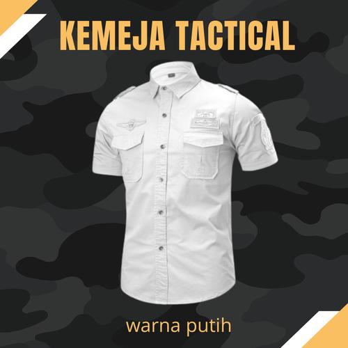 Jual Baju Kemeja Tactical Putih Bordir Lengan Pendek M L XL XXL XXXL ...