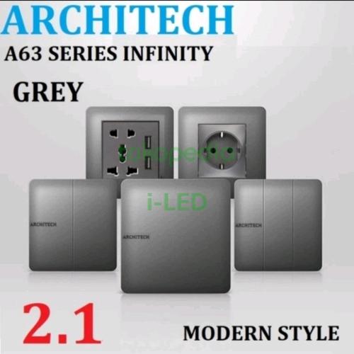 Jual Saklar Architech Infinity Grey Engkel Seri Triple 4 Gang 1 Way ...