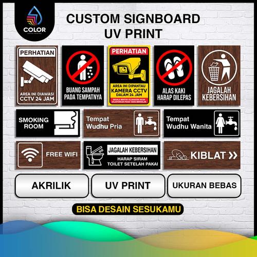 Jual Custom Sign Akrilik / Signage Akrilik Custom Print UV / Sign ...