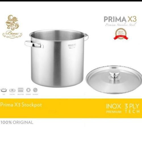 Jual stok pot Bima prima X3 + tutup (3ply base), inox / stock pot bima ...