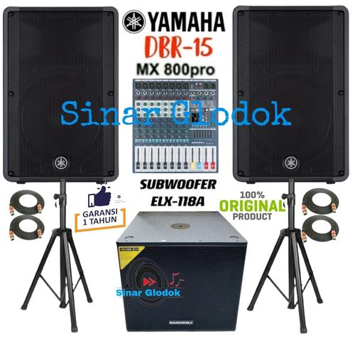 Jual PAKET SOUND SYSTEM YAMAHA DBR-15 HARDWELL ELX-118A MIXER HW MX 800 ...