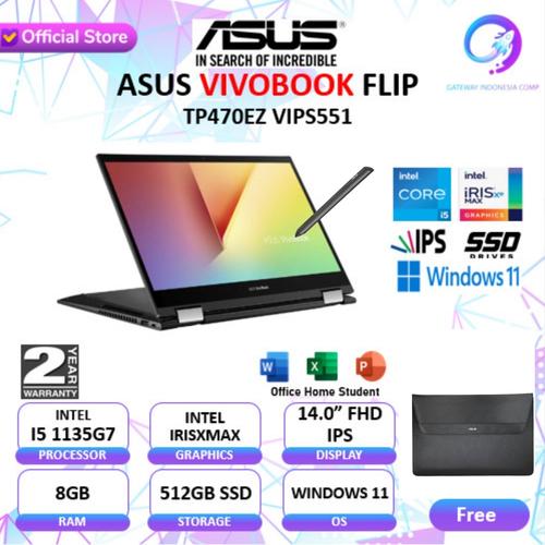 Promo ASUS VIVOBOOK FLIP TOUCH TP470EZ VIPS551 I5 1135G7 8GB 512SSD ...