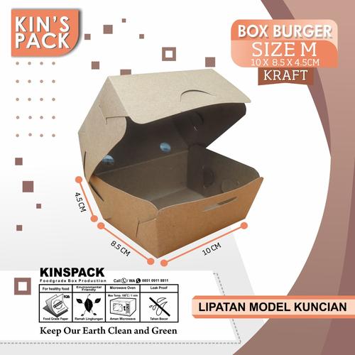 Jual Box Dus Kotak Burger Dimsum Kraft / Craft Laminasi PE Model Lipatan - Kota Surabaya - Kins ...