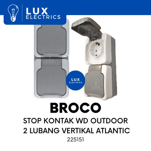 Jual Stop Kontak WD 2 Lubang Vertikal Atlantic BROCO 225151/Outdoor ...