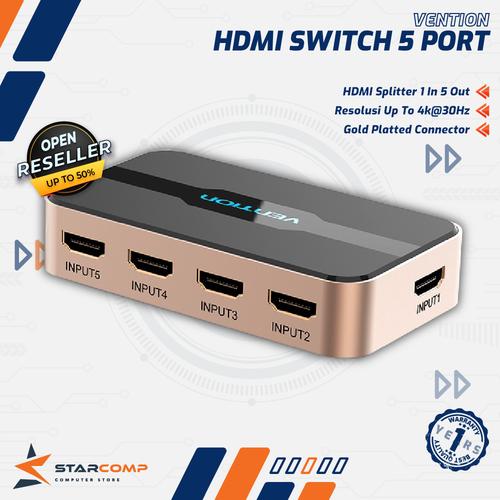 Jual Vention HDMI Switcher (5 in 1 Out) Full HD 3D 4K - Vention ACDG0 ...