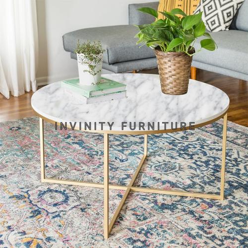 Jual Meja Tamu Marmer Bulat - Coffe Table Marble - Meja Sofa Kopi ...