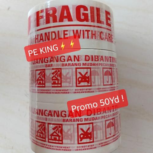 Jual Isolasi Lakban Fragile Putih JANGAN DIBANTING 50yd KirimKilat ...