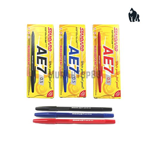 Jual [12 PCS] Pulpen Standard AE7 / Ballpoint Bolpen 0.5mm Hitam Biru ...