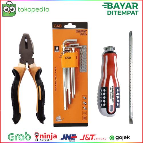 Jual Paket Kunci L Set Kombinasi 9Pcs/Tang Jepit/Obeng Bolak balik USA ...