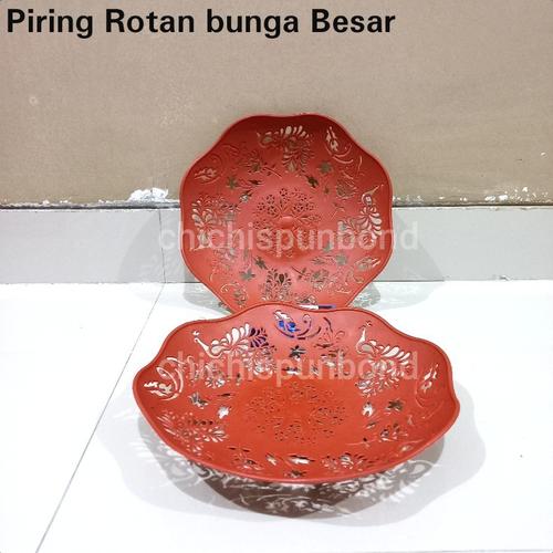 Jual Piring plastik rotan bunga BESAR / piring cantik bunga / piring ...