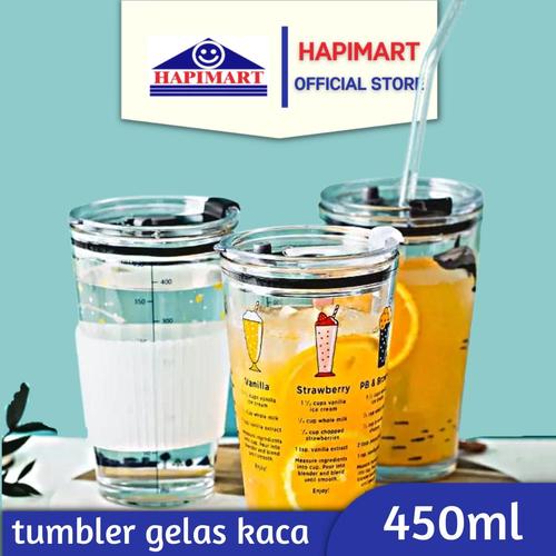 Jual Gelas Tumblr Kaca Bening Aesthetic Viral Tutup Anti Bocor Viral ...