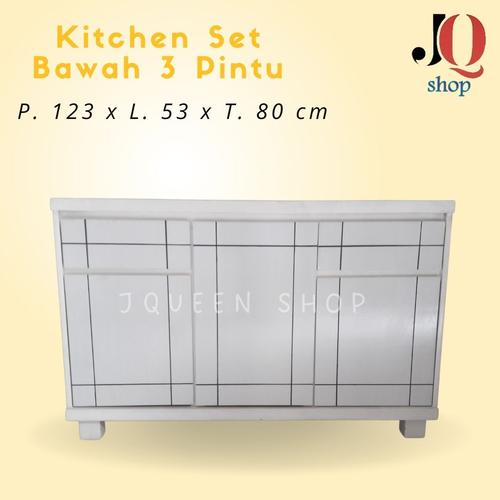 Jual Kitchen Set Bawah / Meja Dapur Rata Kayu Blokteak Cat Duco 3 Pintu ...