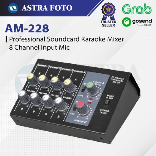 Promo Professional Soundcard Karaoke Mixer 8 Channel Input Mic AM-228 ...
