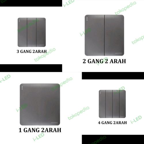Jual Saklar Hotel Architech Infinity Grey Engkel Seri Triple 2 Way Arah ...