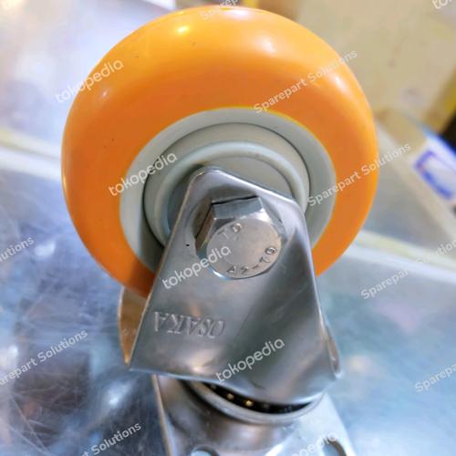 Jual Roda pu merk osaka 3 inch Hidup muter rem swivel brake roda troli ...