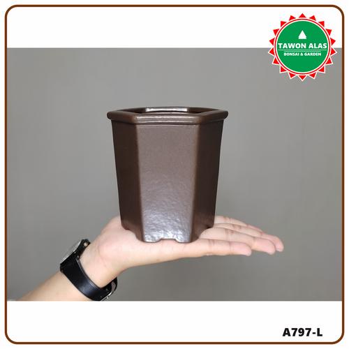 Jual Pot Keramik Bonsai Segi Enam Tinggi - polos - Kab. Cilacap - Tawon ...