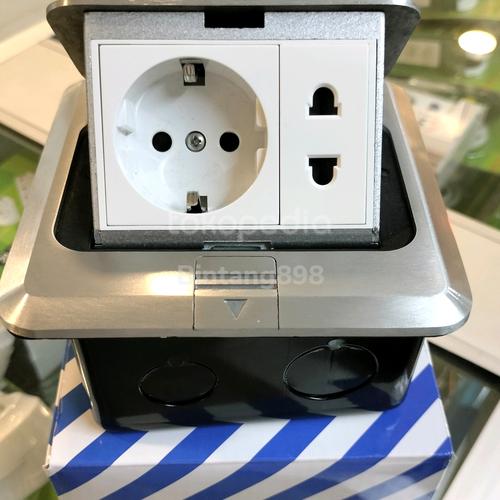 Jual STOP KONTAK LANTAI + STOP KONTAK ARDE SOKET TANAM FLOOR 2 PIN ...