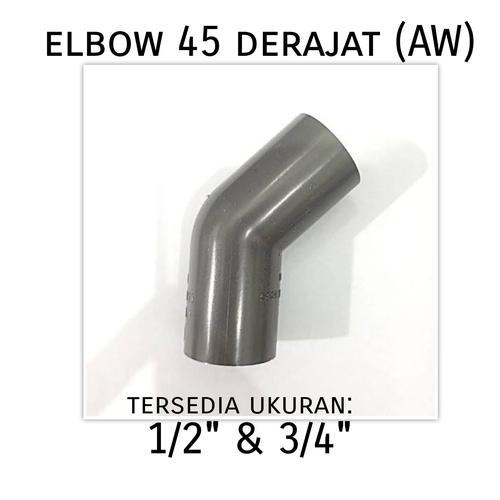 Jual Elbow 45 derajat 1/2 inch 3/4 inch keni knee kenie 45 x 1/2" 3/4 ...