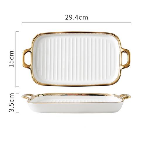 Promo Serra Plate Piring Saji Keramik Persegi Panjang Dua Pegangan List ...