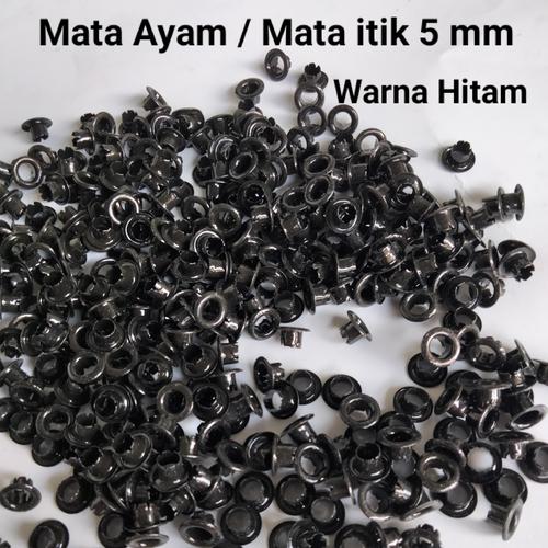 Jual 100 PCS MATA ITIK / MATA AYAM EYELET 5 MM WARNA HITAM AKSESORIS ...