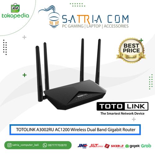 Jual TOTOLINK A3002RU AC1200 Wireless Dual Band Gigabit Router - Kota ...