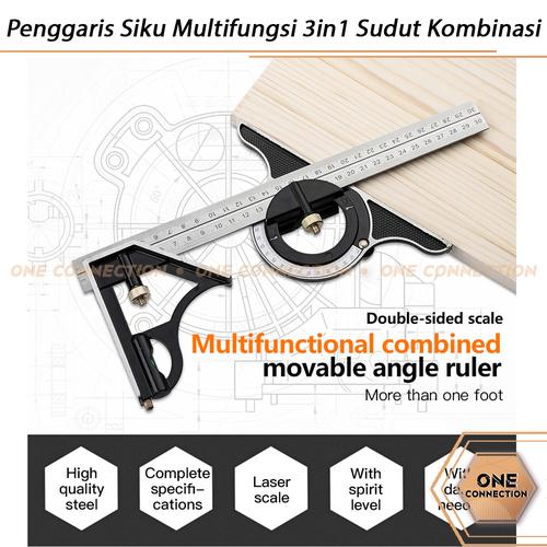 Jual Penggaris Siku Multifungsi 3in1 Sudut Kombinasi Square Waterpass ...