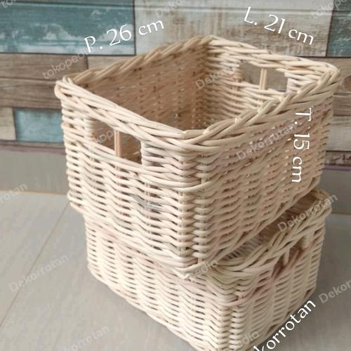 Jual keranjang laci rotan multifungsi tempat penyimpanan barang - Kab ...