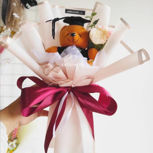 Jual Buket Wisuda | Buket Boneka | Graduation Bouquet - 2 bunga, tanpa ...