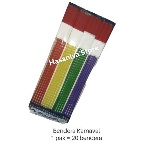 Jual Bendera Karnaval Stick + Pluit / Bendera Plastik Merah Putih - 2 ...