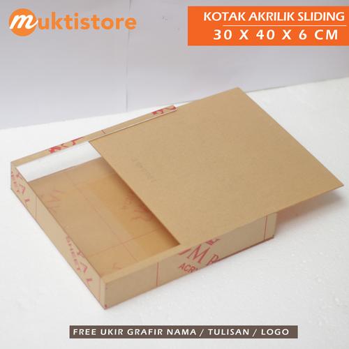 Jual Kotak akrilik sliding 40x30x6cm / kotak mahar akrilik / Akrilik ...
