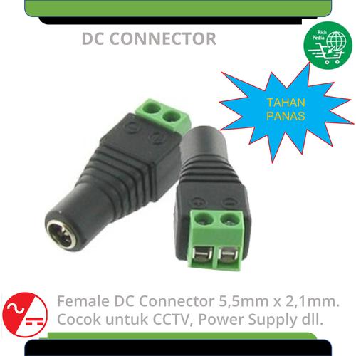 Jual Jack DC Connector CCTV Female Male Kabel Socket DC - Female - Kota ...