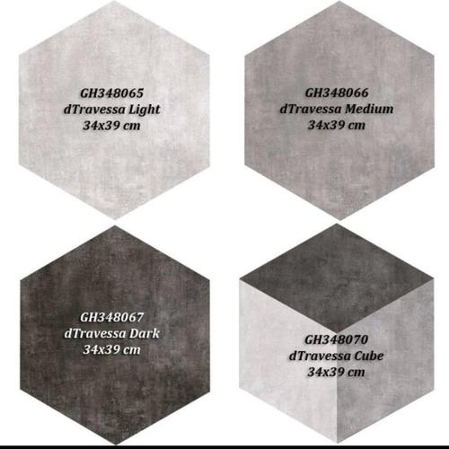 Jual keramik roman hexagonal 34x39 dtravesa series - Kab. Bogor - MITRA ...