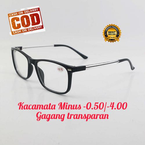 Jual Kacamata Minus Pria Dan Wanita Frame Kotak Persegi Gagang ...