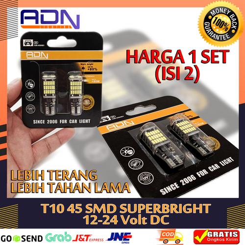 Jual T10 45 SMD SENJA SEIN MUNDUR PACKING ADN SUPERBRIGHT 12 24V SEPASANG - Putih - Kota Bekasi ...