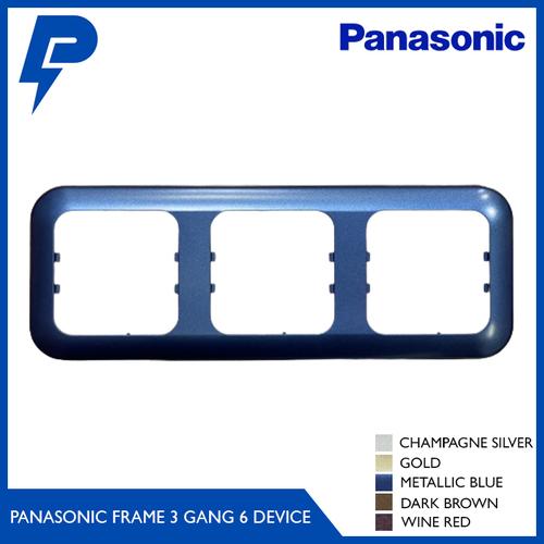Jual Panasonic Wide Series Metallic Frame 3 Gang 6 Device WEJ7823 ...