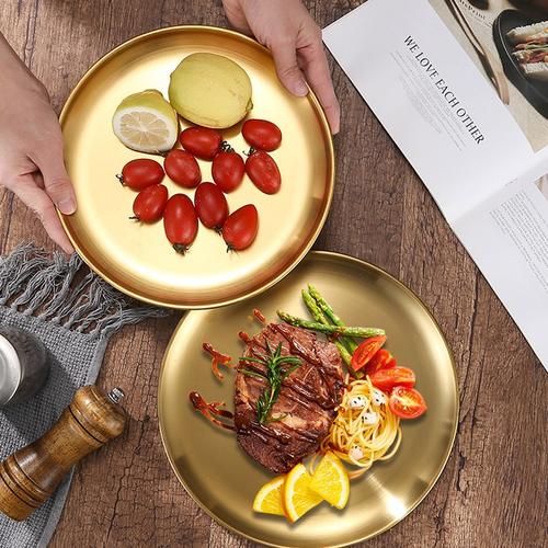 Jual Piring Makan Sultan Gold/Emas Korea Stainless Steel 5 Ukuran - 17 ...