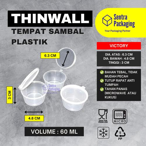 Jual Cup Puding Mini 60ml / Thinwall / Cup Saos / Sambal / Slime - PACK ...
