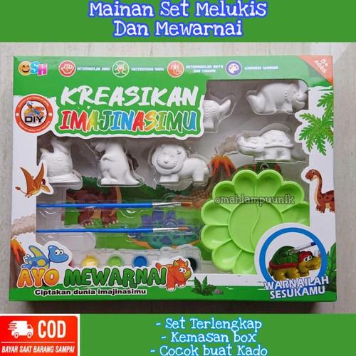 Jual Mainan Anak Edukasi Patung Lukis/Patung Gypsum/Cat air/Mainan ...